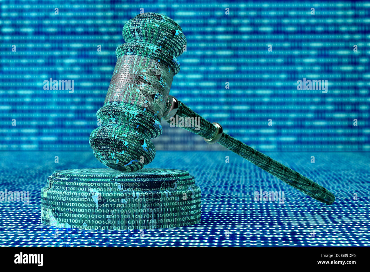 legal computer judge concept, cyber gavel,3D illustration Stock Photo - Alamy