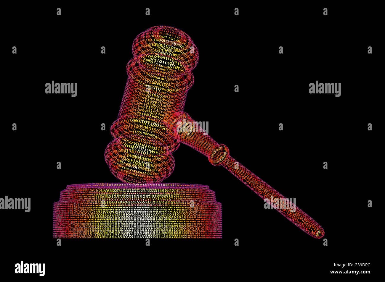 legal computer judge concept, cyber gavel,3D illustration Stock Photo ...