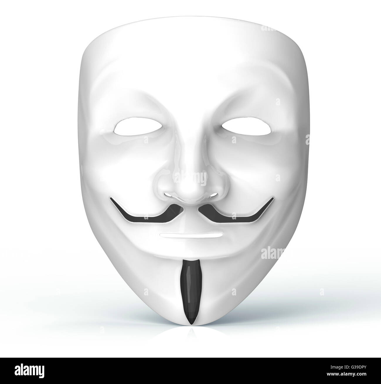white mask of a computer hacker isolated on white 3D illustration Stock ...