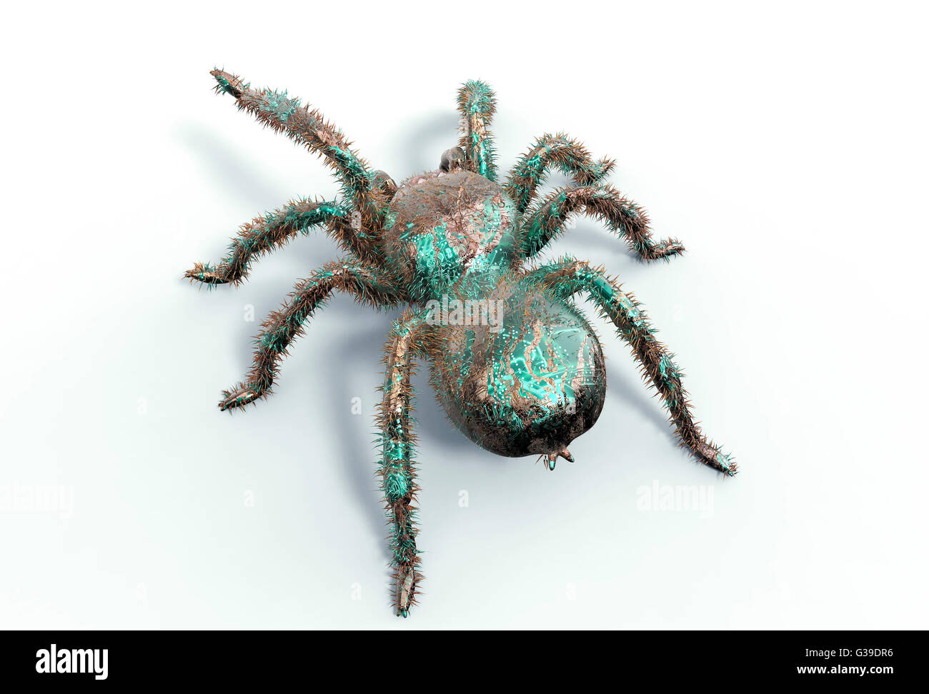 digital safety concept electronic computer bug isolated, 3D ...