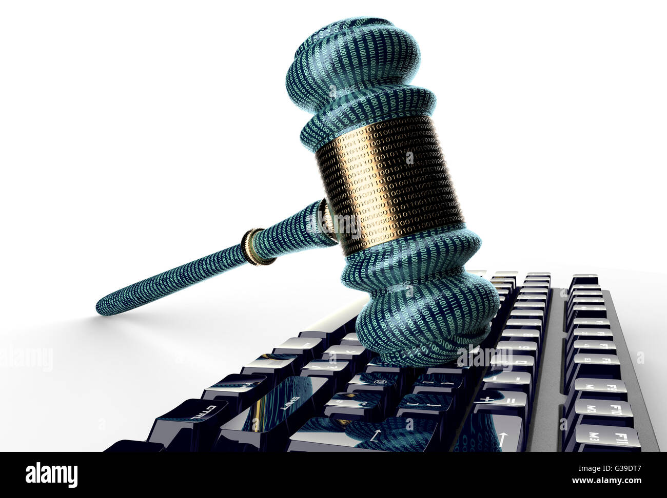 legal computer judge concept, cyber gavel on computer keyboard,3D illustration Stock Photo - Alamy