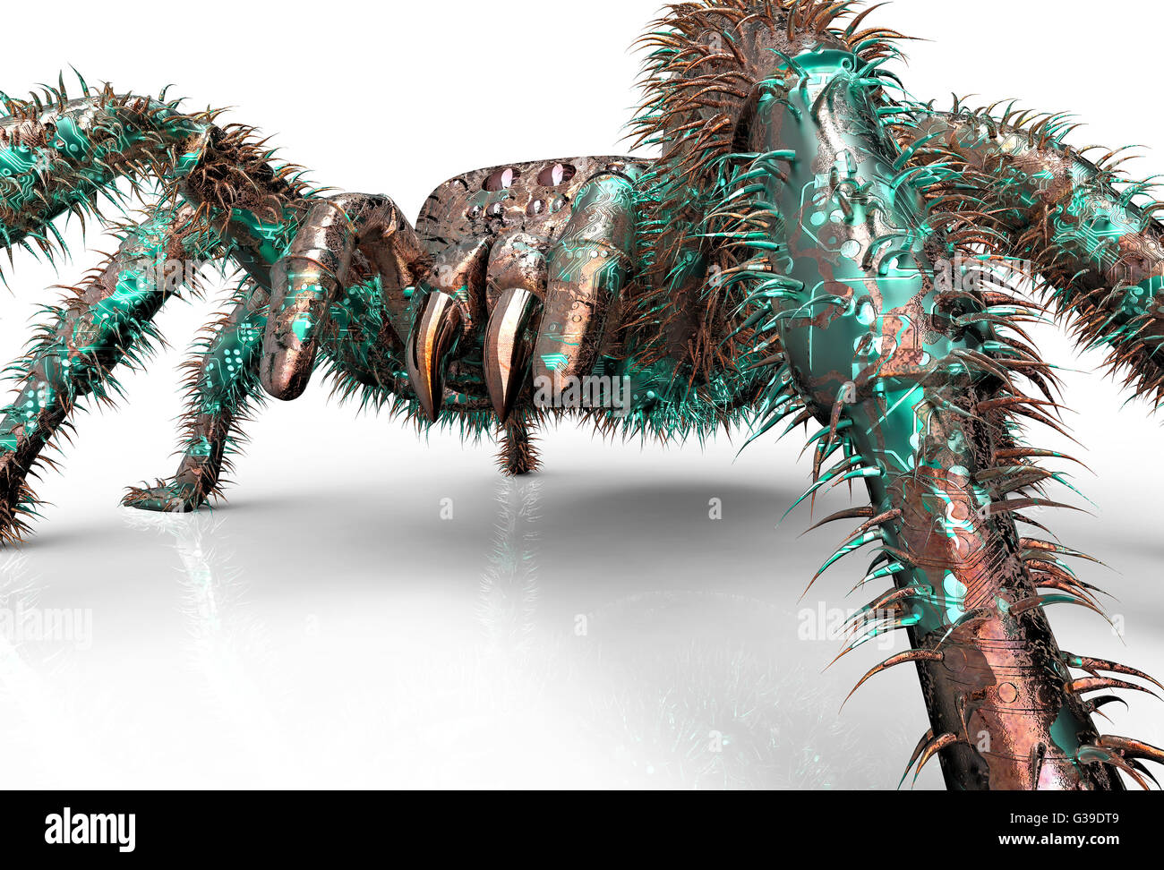 digital safety concept electronic computer bug isolated, 3D ...