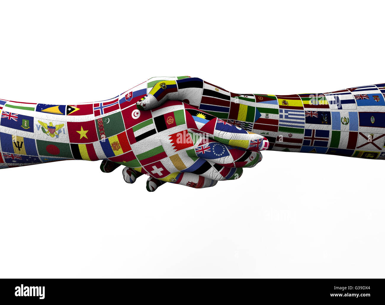 Flags handshake hi-res stock photography and images - Alamy