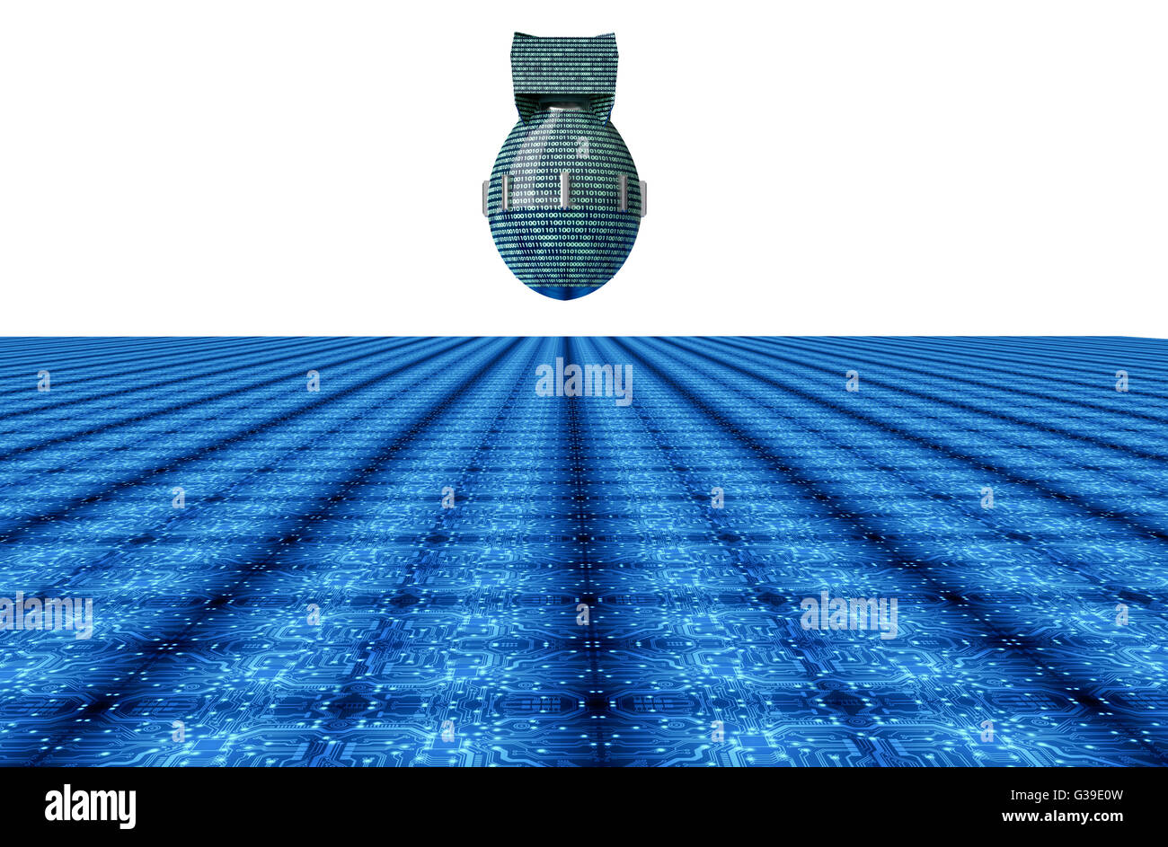 digital safety concept computer bomb in electronic environment,, 3d ...