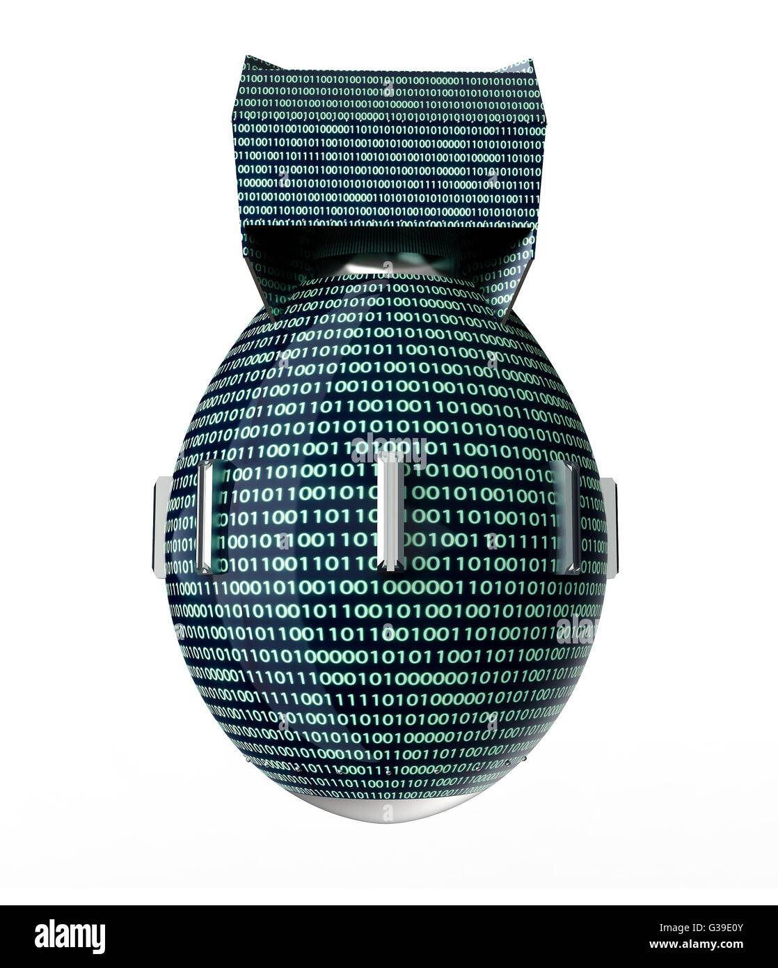digital safety concept computer bomb isolated on white, 3d illustration ...
