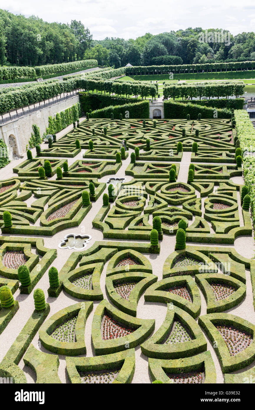Chateau Villandry Gardens Loire Valley France Stock Photo - Alamy