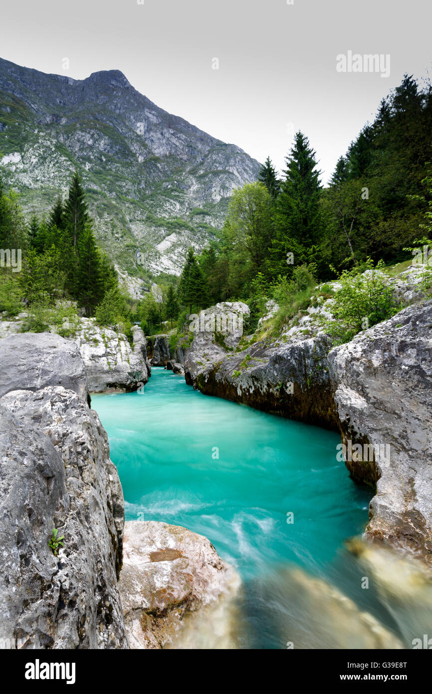Pool in Great Soca Gorge, Slovenia Stock Photo - Alamy