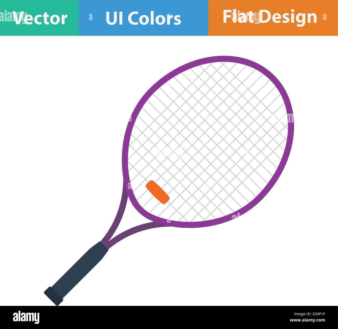 Tennis racket icon flat color hi-res stock photography and images - Alamy