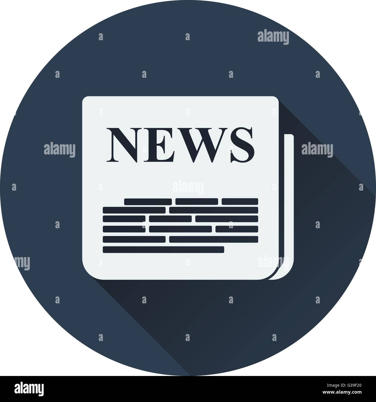 Newspaper icon. Flat design. Vector illustration Stock Vector Image ...