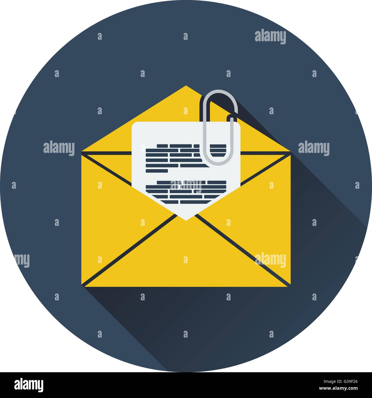 Mail with attachment icon. Flat design. Vector illustration Stock ...