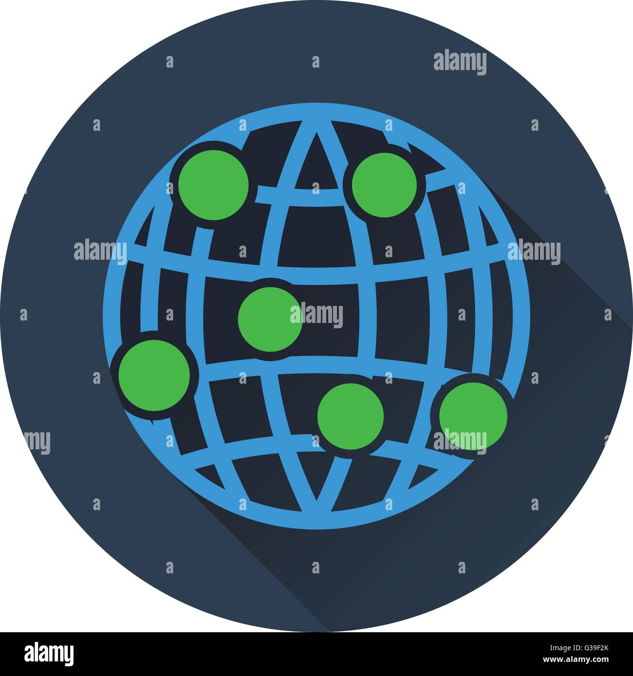 Globe connection point icon. Flat design. Vector illustration Stock Vector Image & Art - Alamy