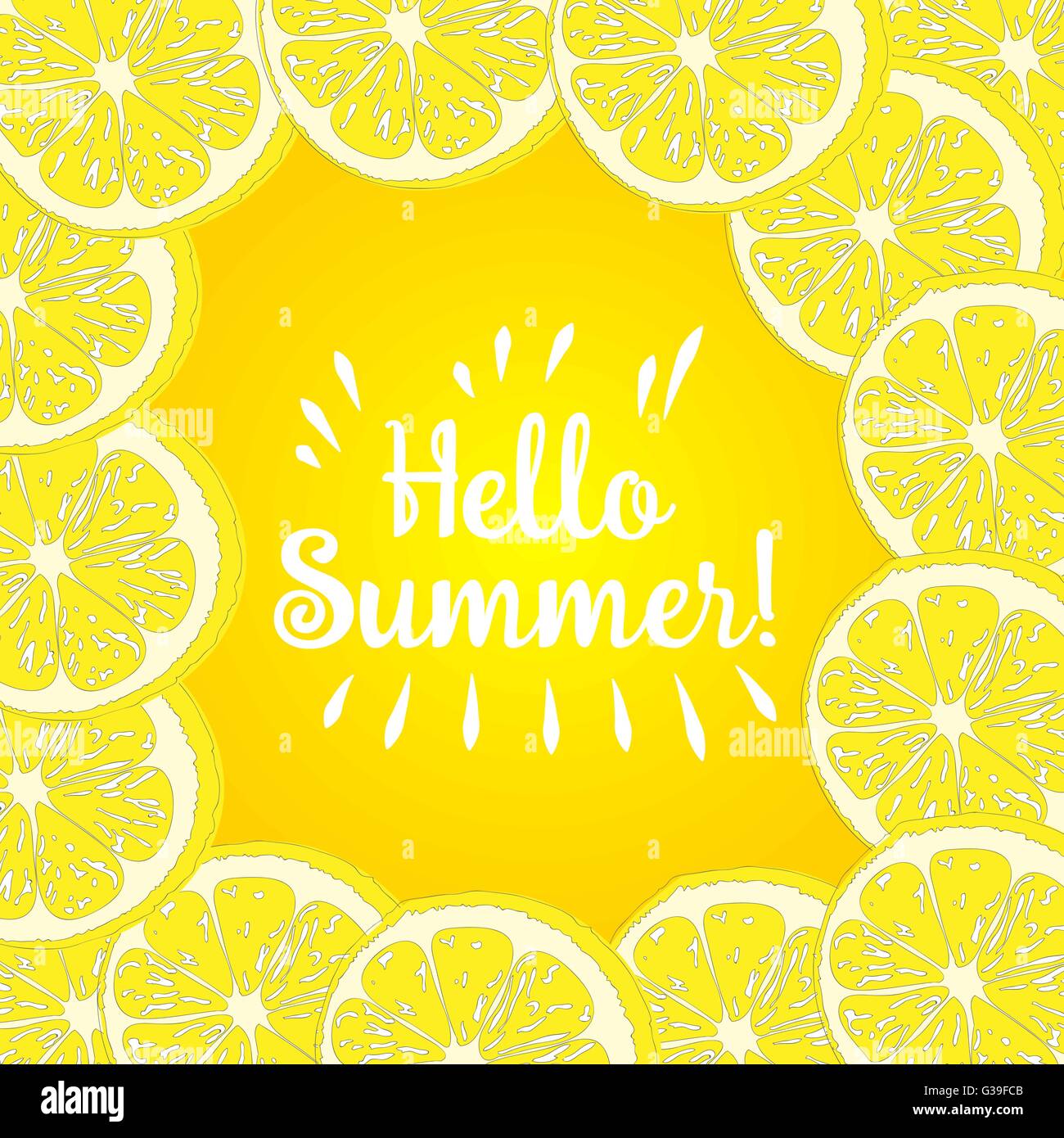 Hello Summer lemon Stock Vector Image & Art - Alamy