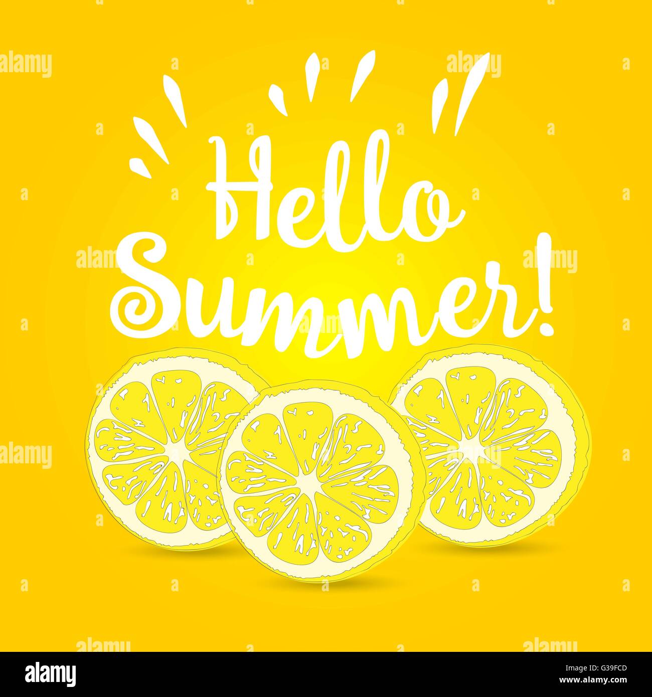 Hello Summer lemon Stock Vector Image & Art - Alamy