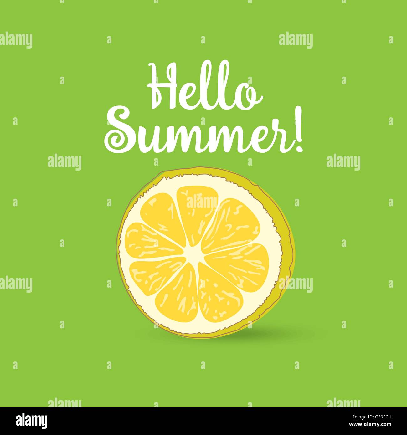 Hello Summer lemon Stock Vector Image & Art - Alamy