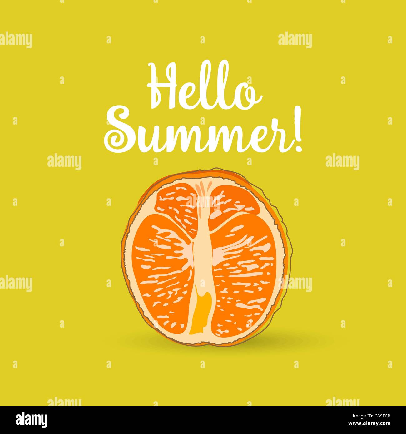 Hello Summer orange Stock Vector Image & Art - Alamy