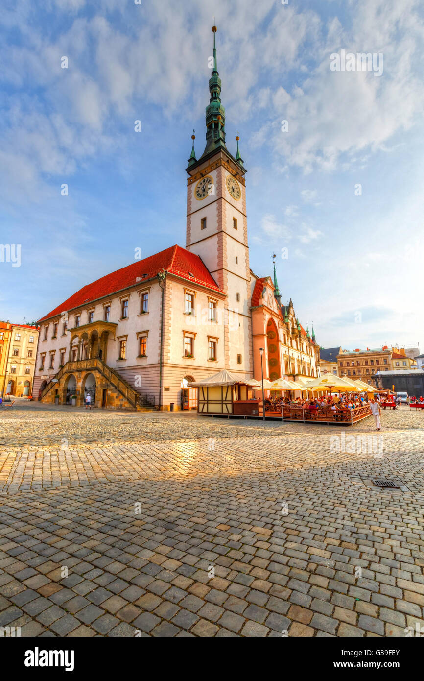 Town hall in the main square of the old town of Olomouc, Czech Republic ...