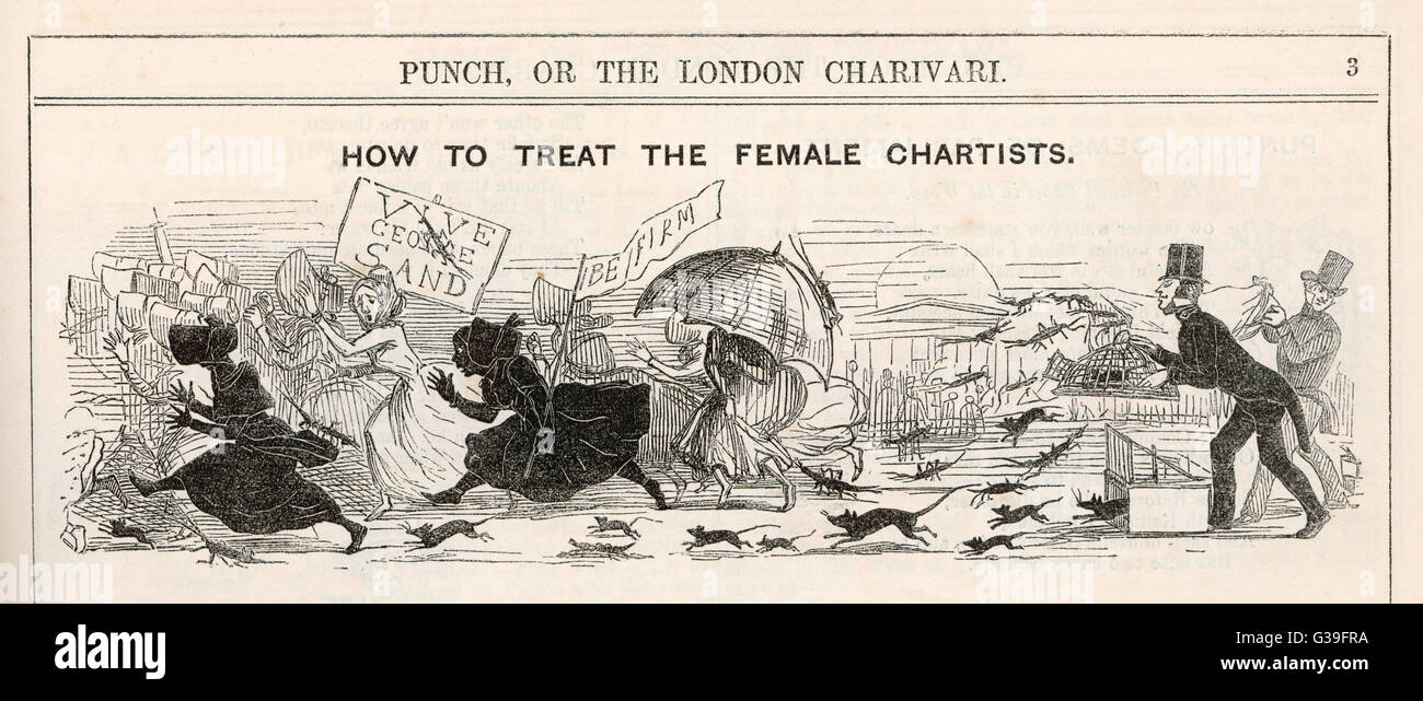 Cartoon, How to Treat the Female Chartists Stock Photo - Alamy