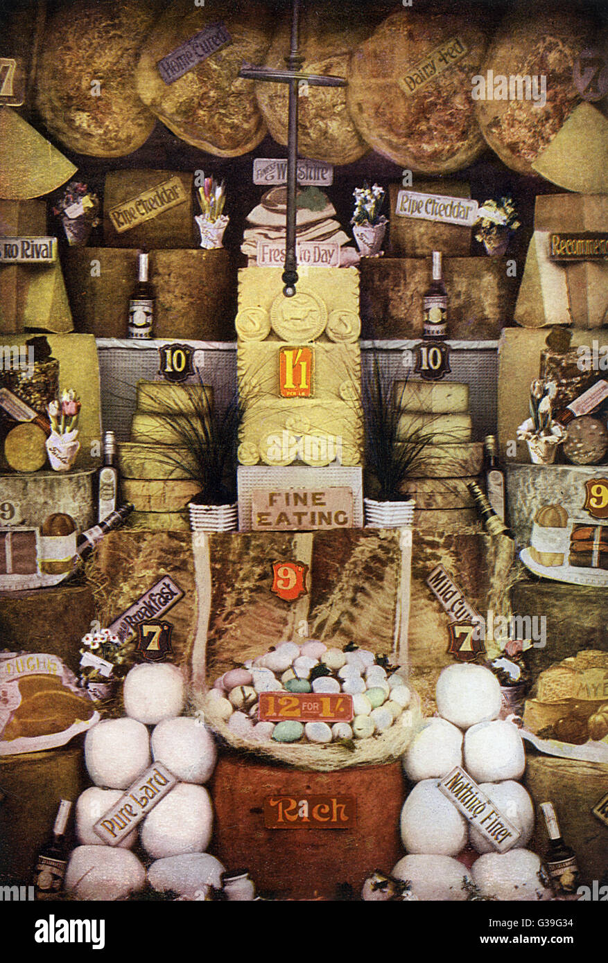 GROCER'S WINDOW DISPLAY Stock Photo - Alamy