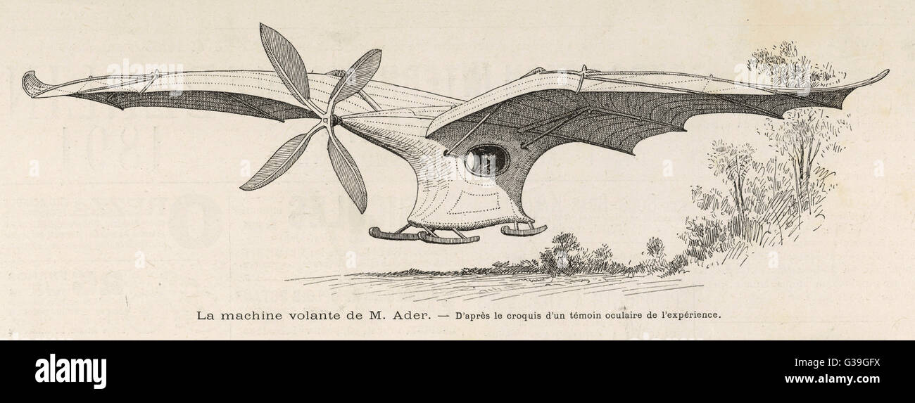 Ader's 'Eole' 1891 Stock Photo - Alamy