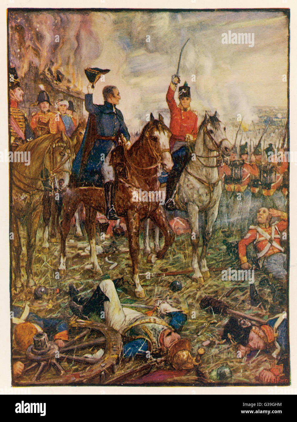 Wellington reorganizes his defence - Battle of Waterloo Stock Photo - Alamy