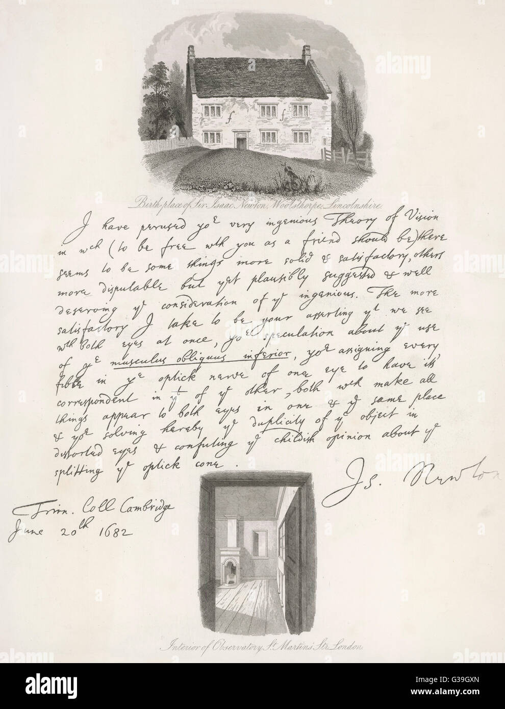 Isaac newton handwriting hi-res stock photography and images - Alamy