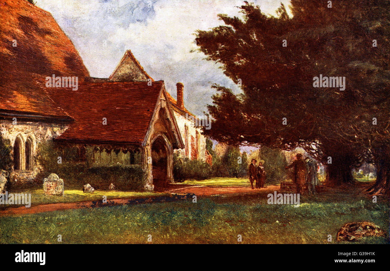 THOMAS GRAY Stoke Poges Churchyard, which inspired Gray's poem, 'Elegy ...