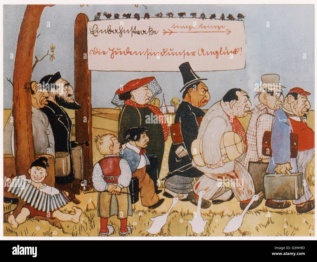 Nazi-inspired schoolbook showing Jews leaving Germany while German ...