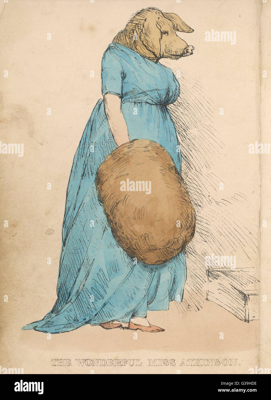 Miss Atkinson: the pig-faced lady Date: 1815 Stock Photo - Alamy