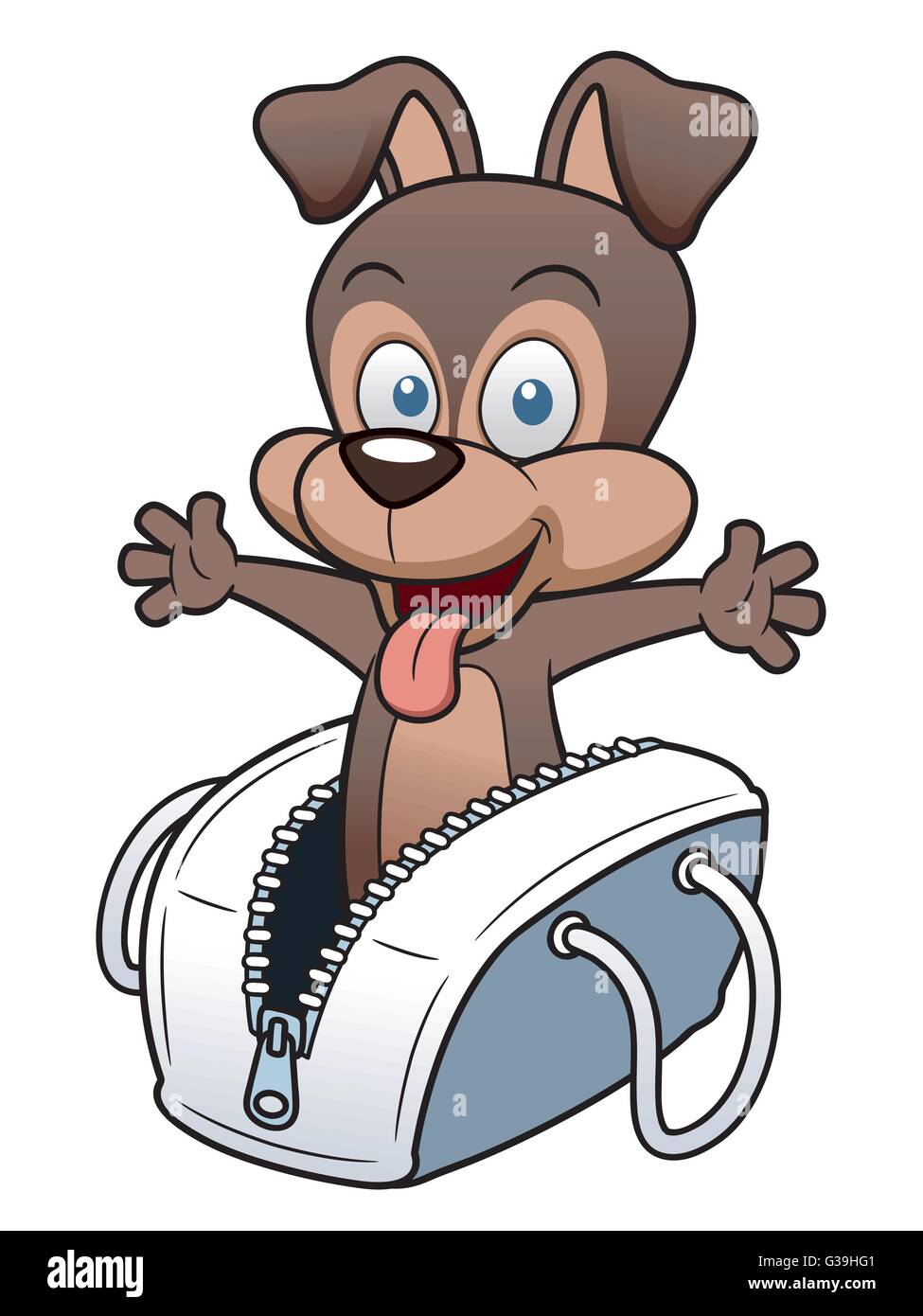 Vector illustration of Cartoon Dog in bag Stock Vector Image & Art - Alamy