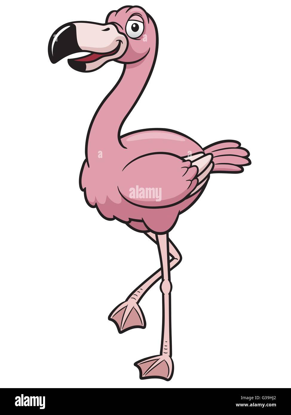 Cartoon Flamingo Flying