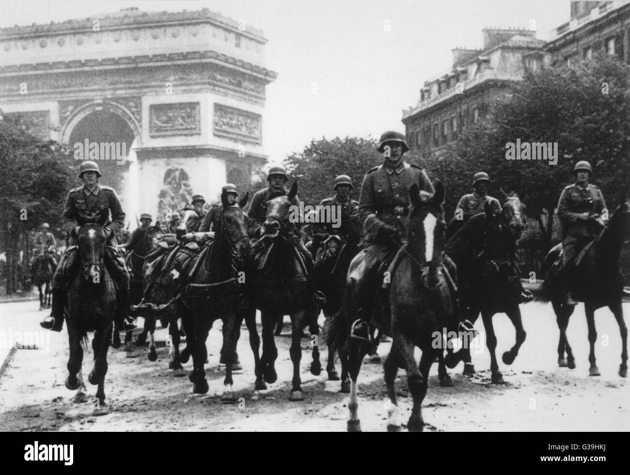 German troops enter Paris. Date: 1940 Stock Photo - Alamy