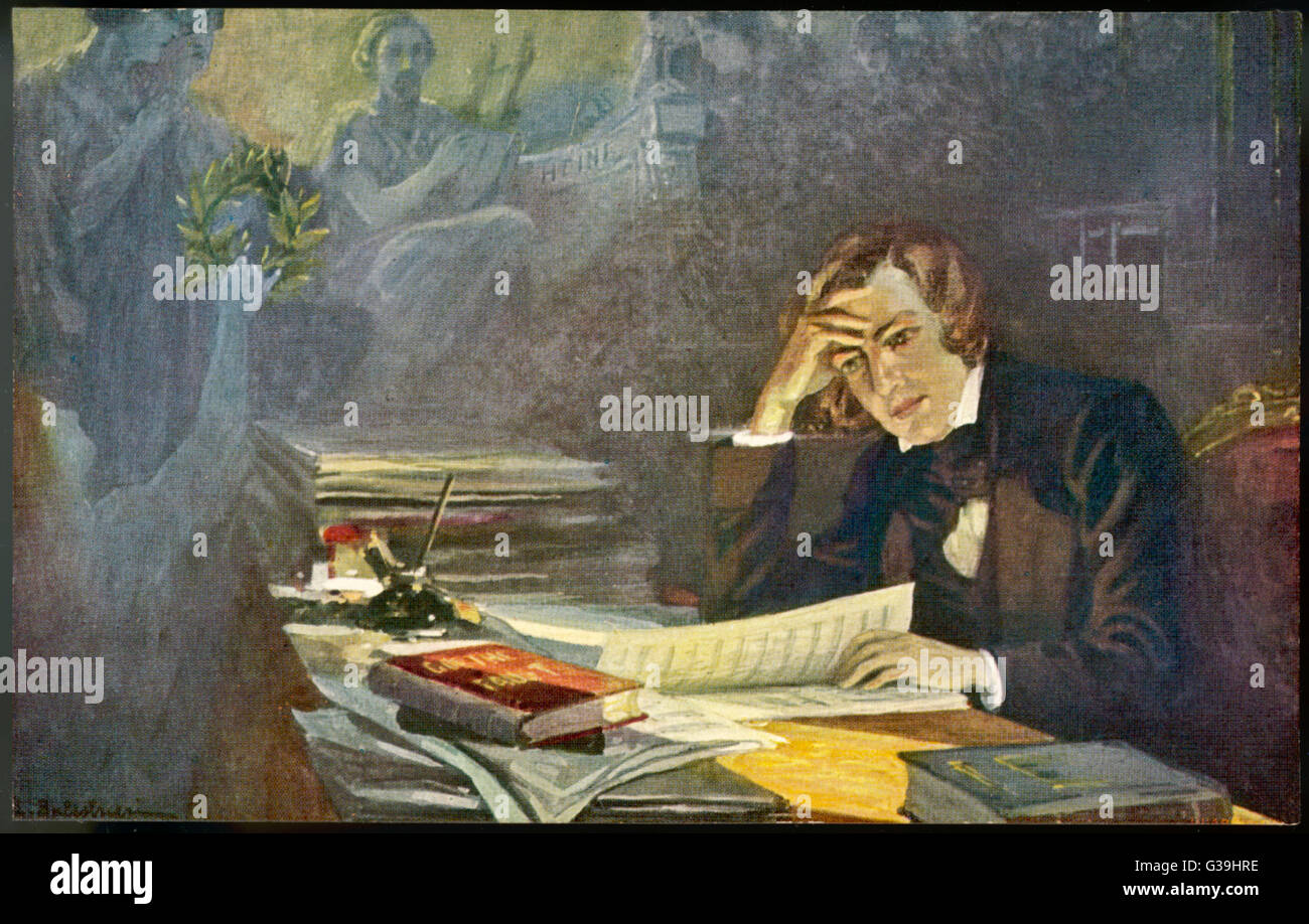 ROBERT SCHUMANN German musician, depicted composing the Dichterliebe ...