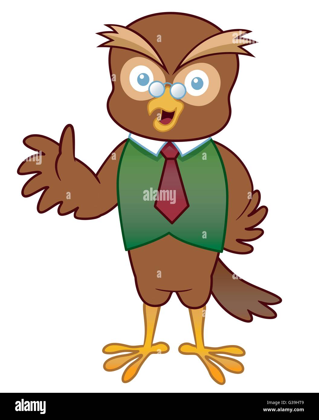 Vector illustration of Cartoon Professor Owl Stock Vector Image & Art ...