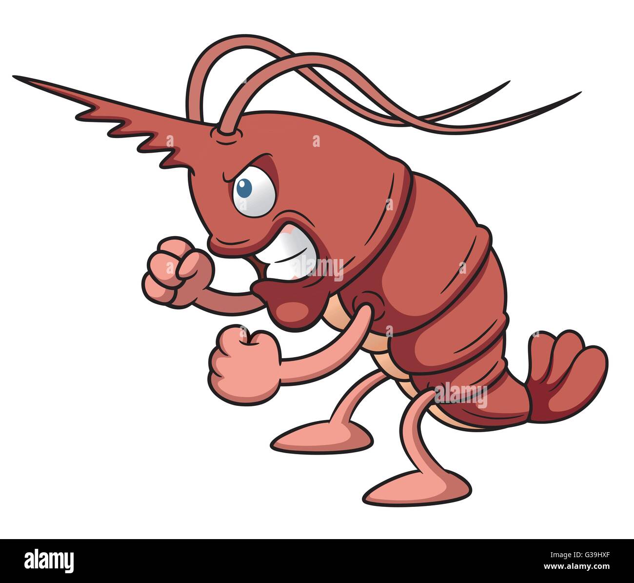 Vector illustration of Cartoon Angry Shrimp Stock Vector Image & Art ...
