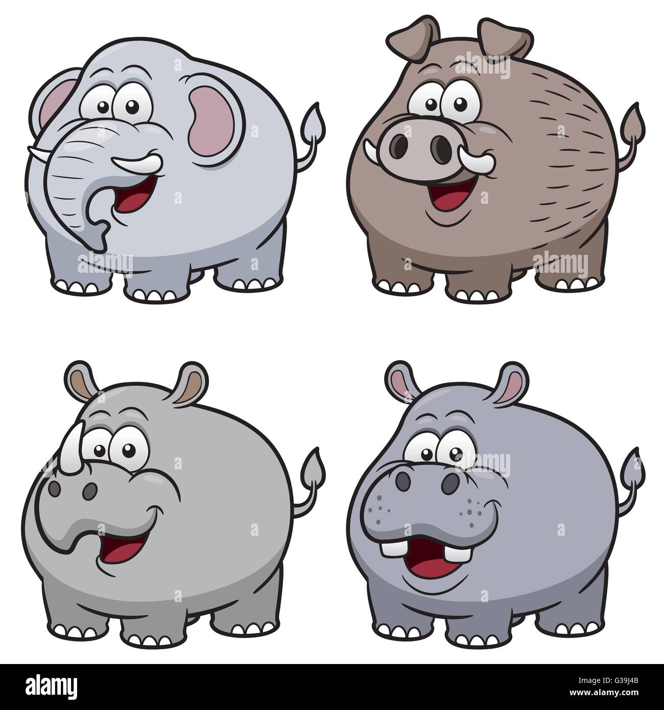 Vector illustration of Wild Animals Cartoons Stock Vector Image & Art ...