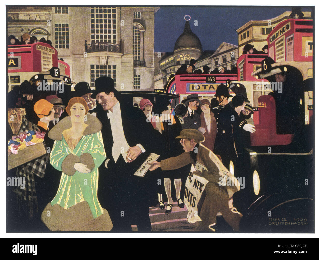 LONDON NIGHT SCENE/1927 Stock Photo - Alamy