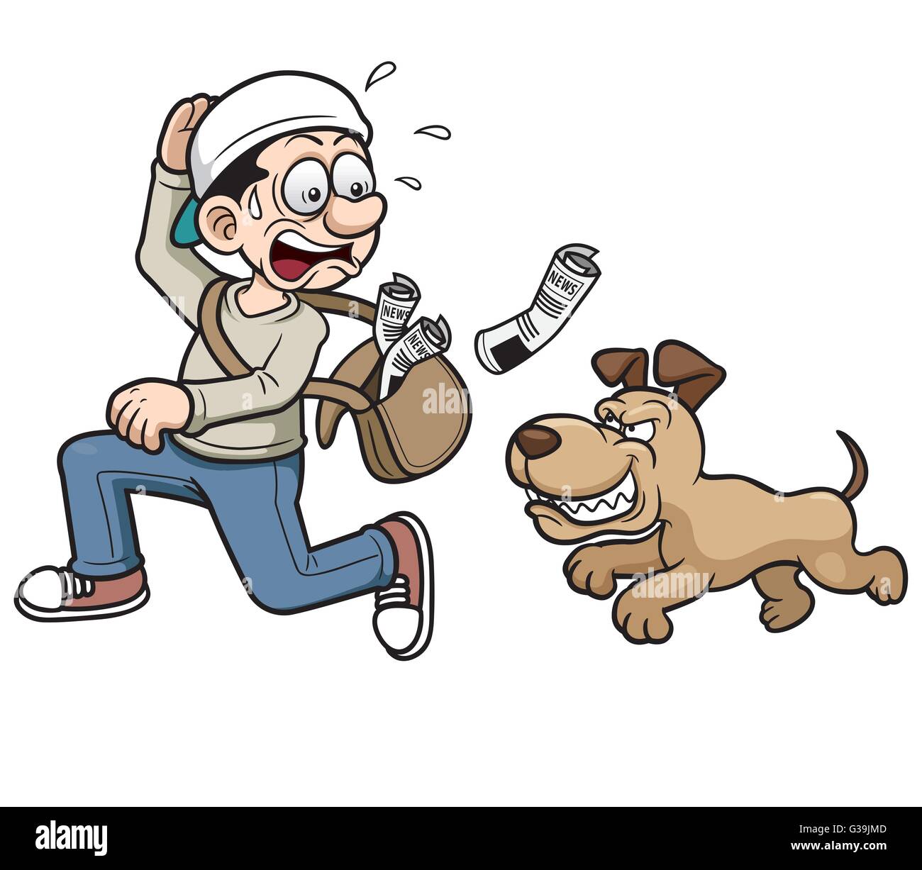 Vector illustration paperboy cartoon hi-res stock photography and ...