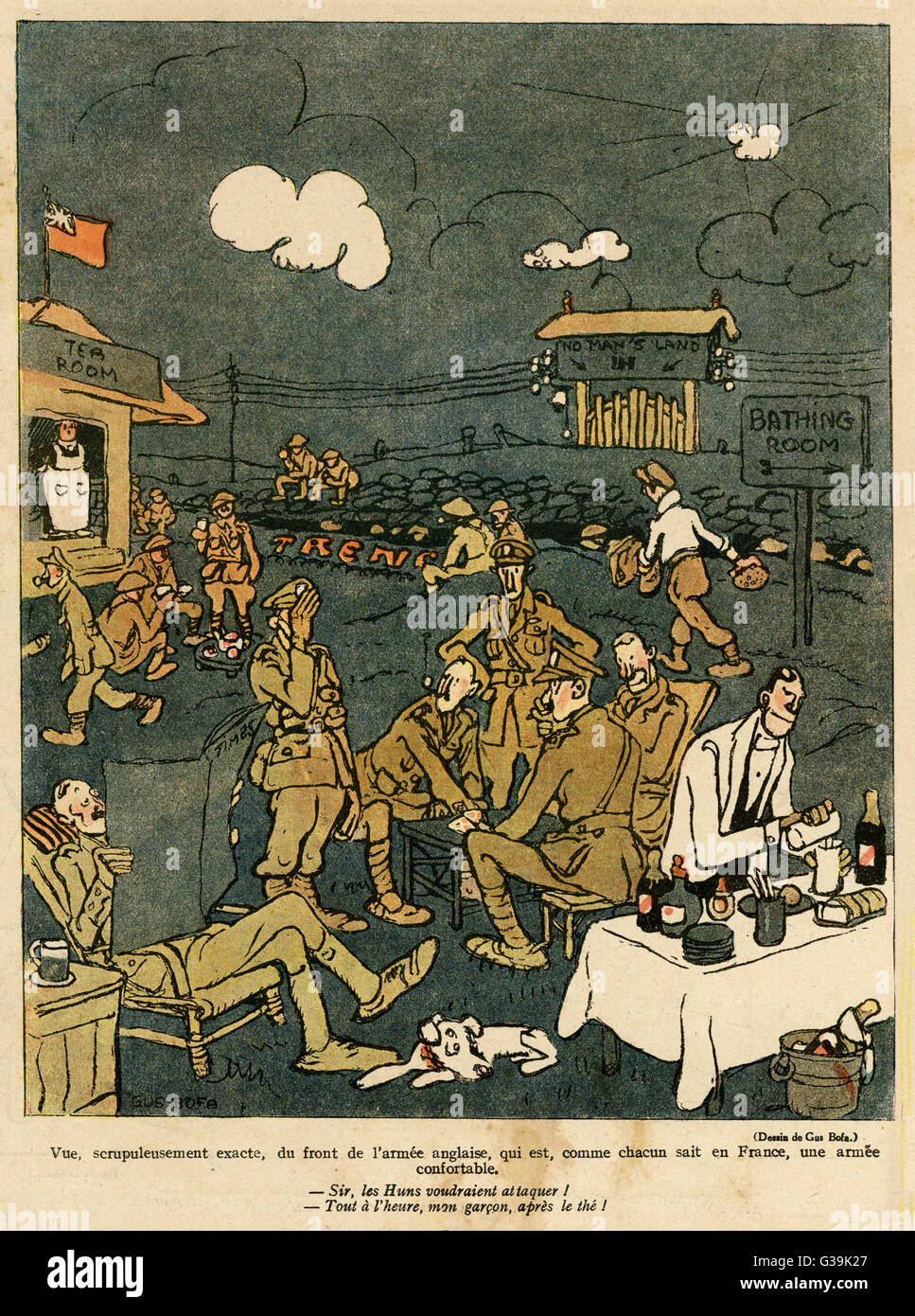 Cartoon, British troops at the Front, WW1 Stock Photo - Alamy