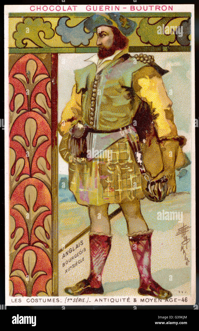 Costume - Men - Scottish 12th century Stock Photo - Alamy