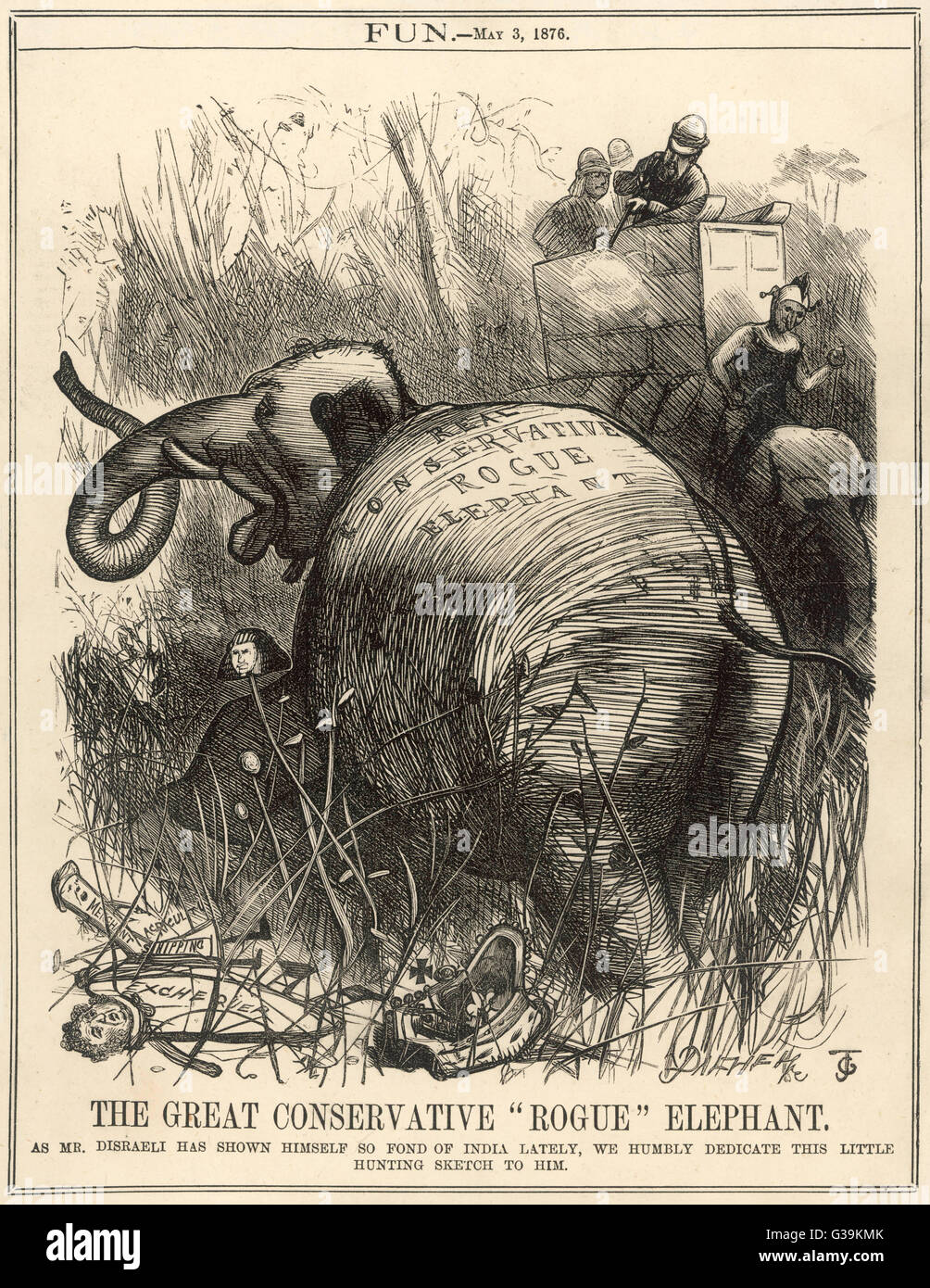 Cartoon, The Great Conservative Rogue Elephant Stock Photo - Alamy