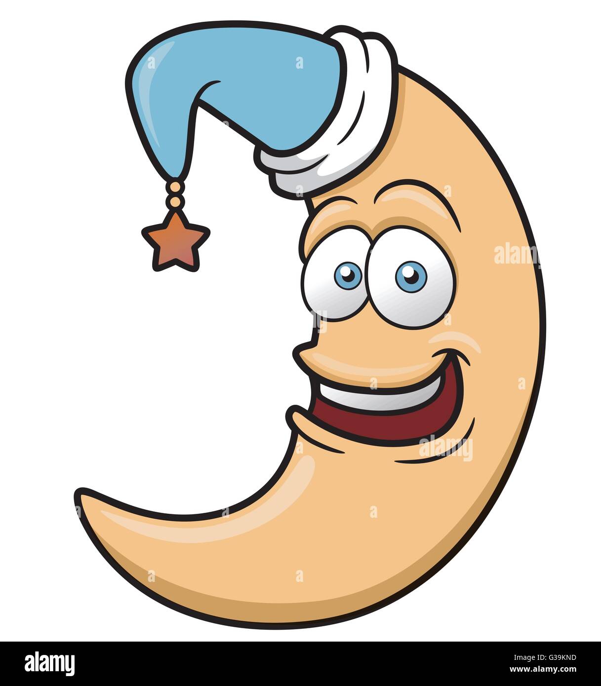 Vector illustration of Happy Moon Stock Vector Image & Art - Alamy