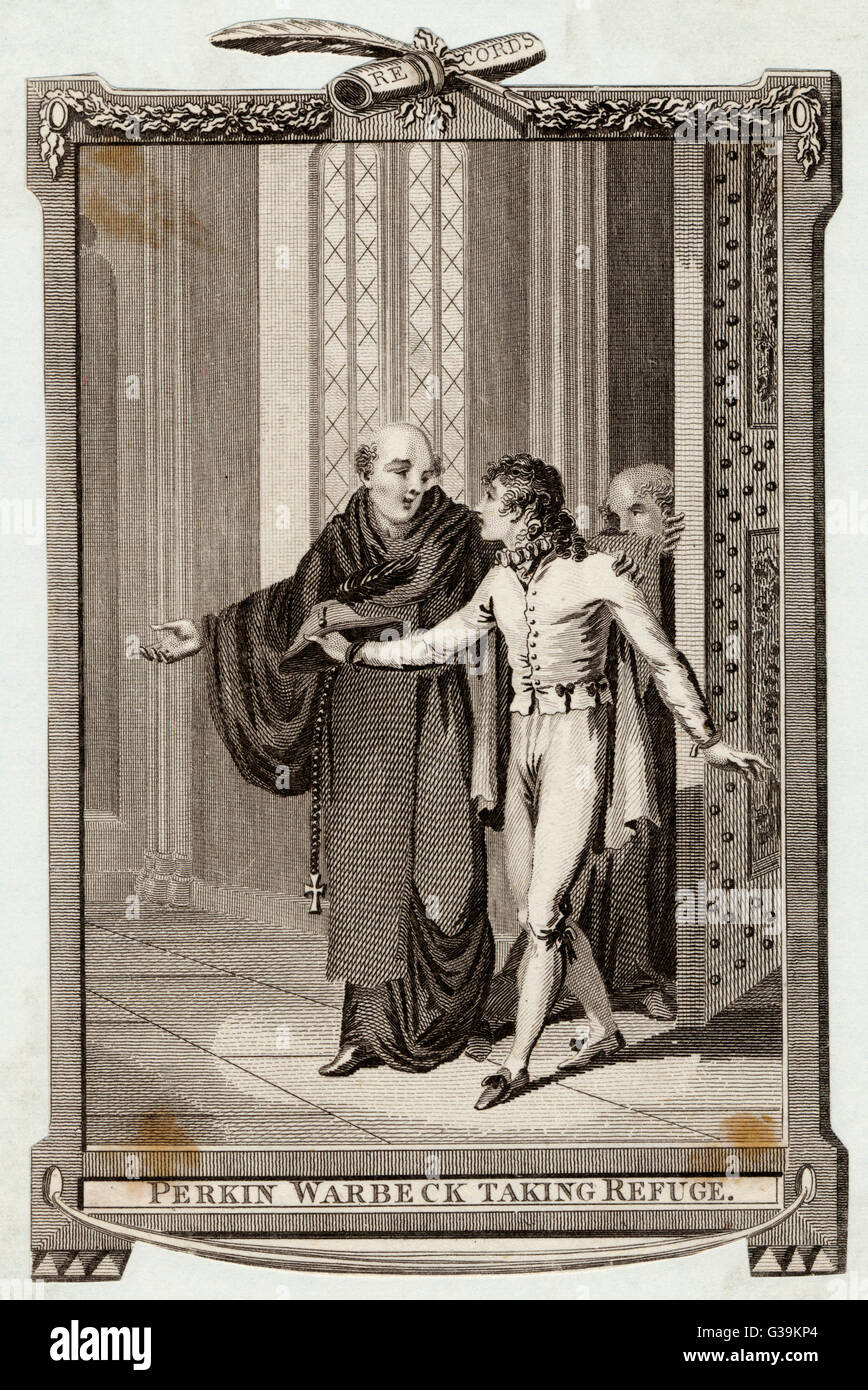 Perkin Warbeck, the pretender to the English throne, seeks Stock Photo ...