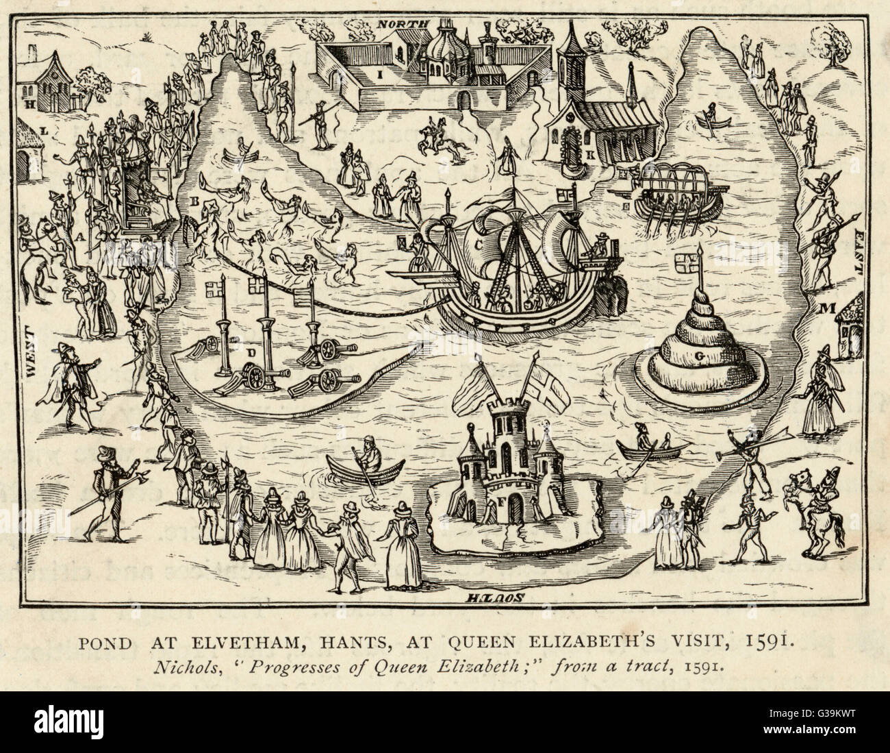 Queen Elizabeth I visiting Elvetham Stock Photo - Alamy