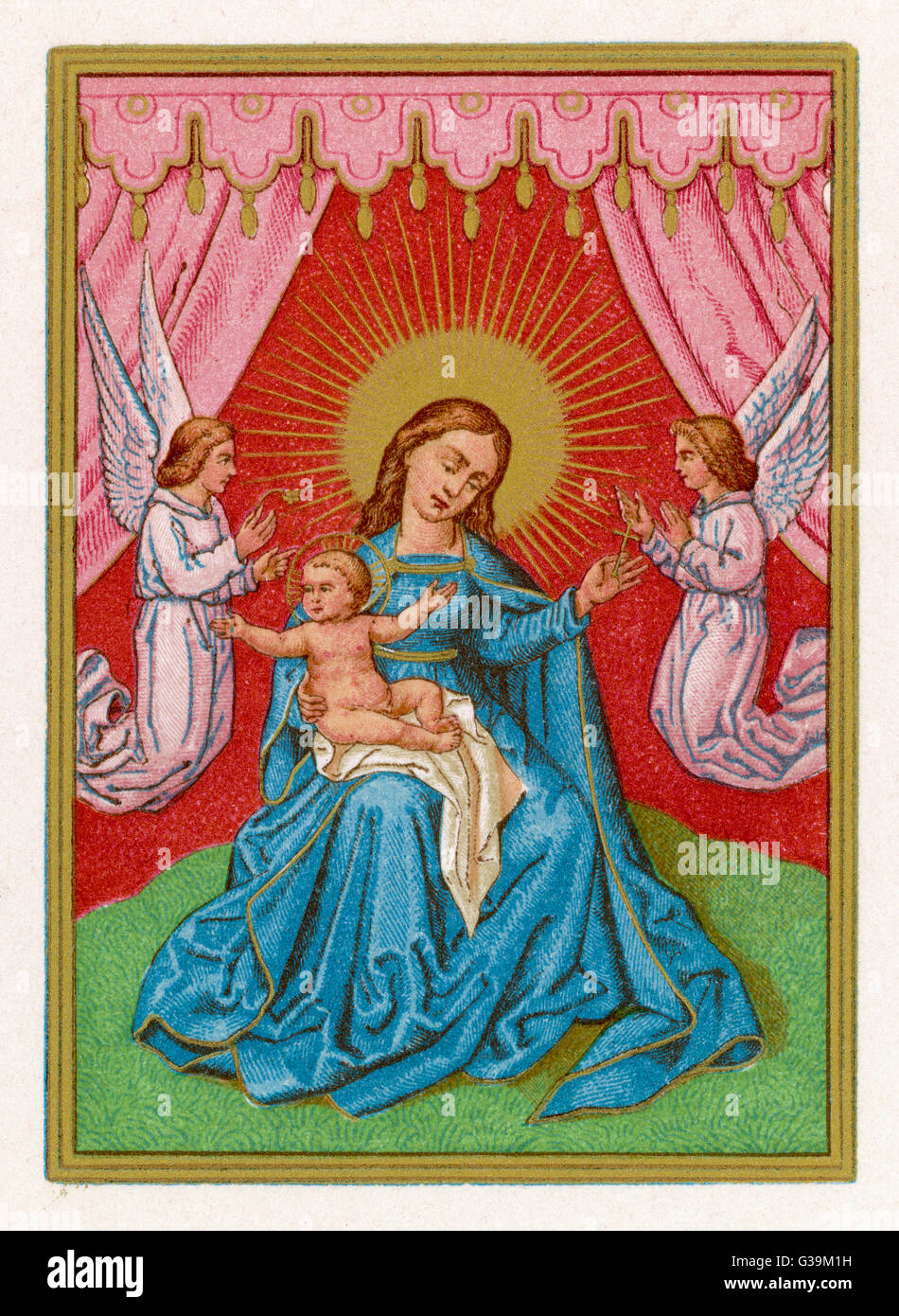 With her child pair hovering angels hi-res stock photography and images ...