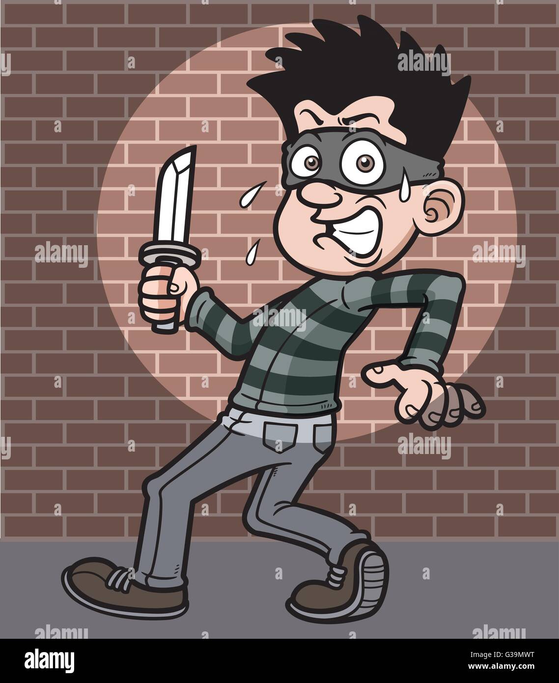 Cartoon burglar running hi-res stock photography and images - Alamy