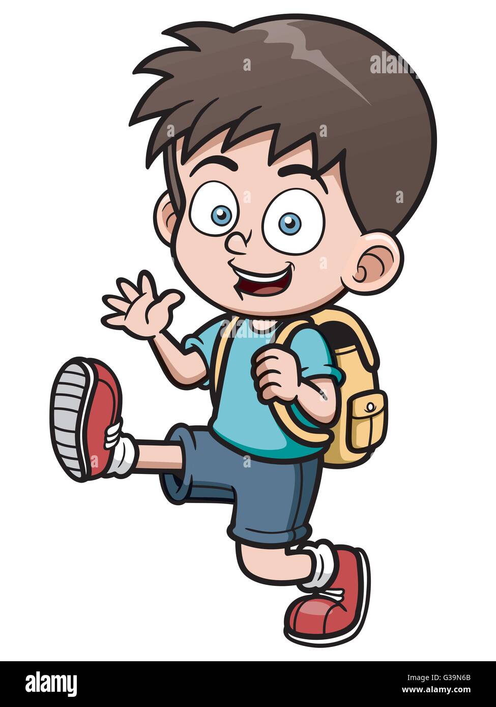 Illustration back kid boy Stock Vector Images - Alamy