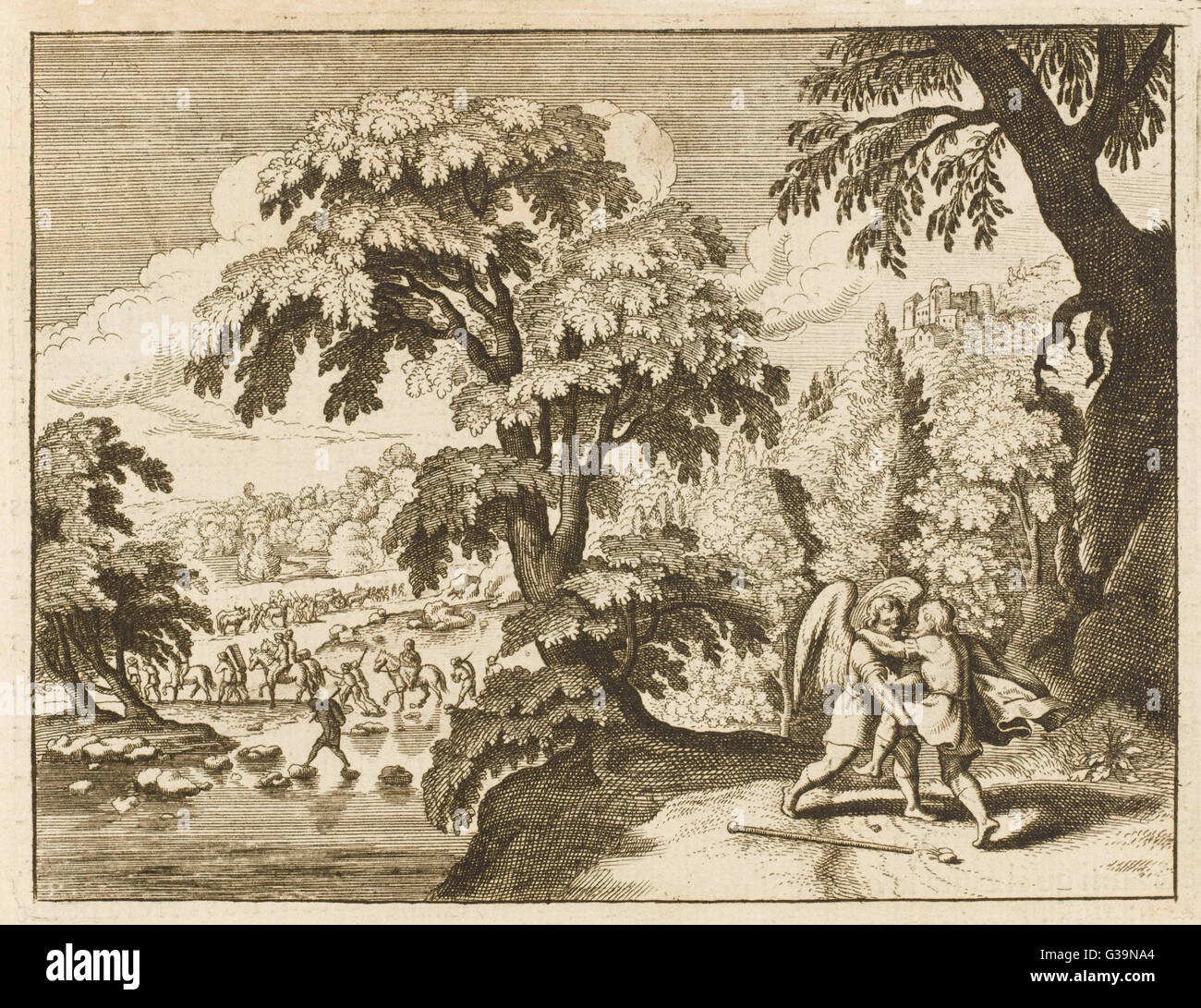 JACOB & ANGEL WRESTLE Stock Photo - Alamy