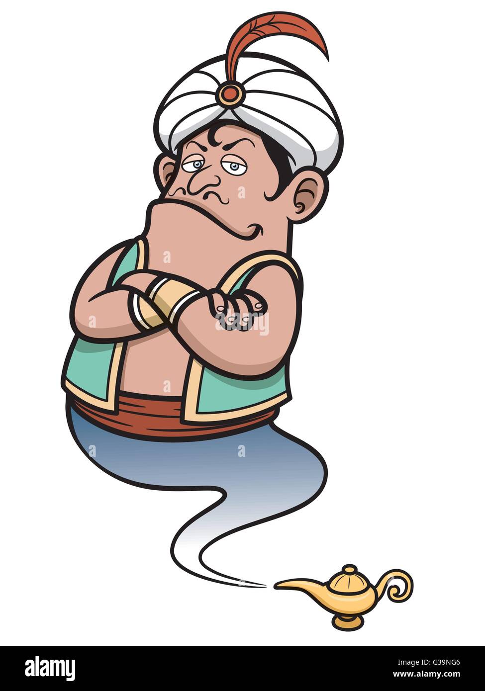 Vector illustration of genie just came out of the lamp Stock Vector Image & Art - Alamy