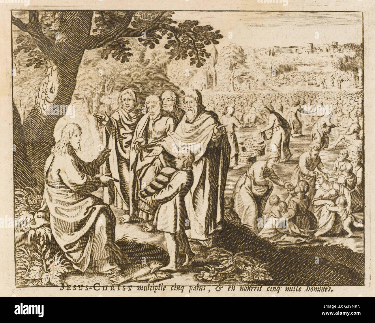 JESUS FEEDS MULTITUDE Stock Photo - Alamy