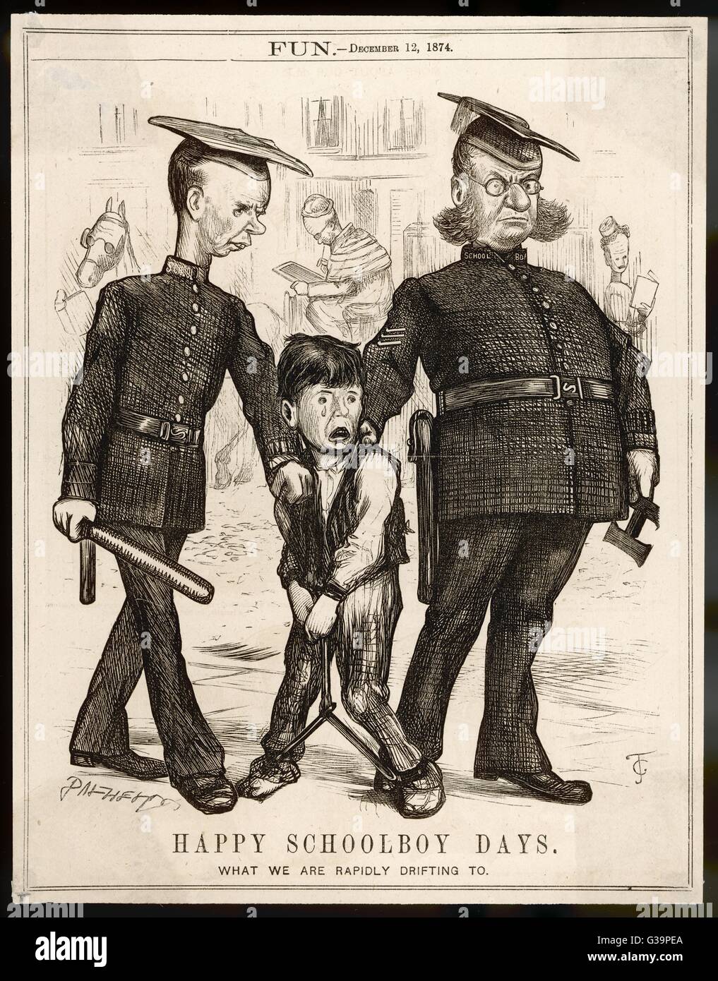 Cartoon, Happy Schoolboy Days Stock Photo - Alamy